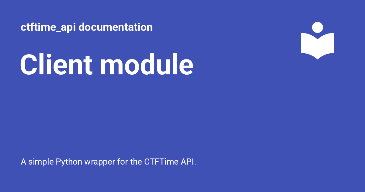 Client module - ctftime_api documentation